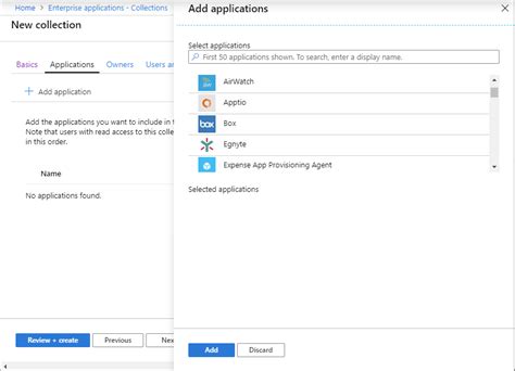 내 앱 포털에서 컬렉션 만들기 Microsoft Entra Id Microsoft Learn
