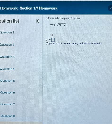 Solved Homework Section 1 7 ﻿homeworkestion Listquestion