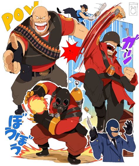 Pyro Scout Spy Heavy Soldier And 5 More Team Fortress 2 Drawn By