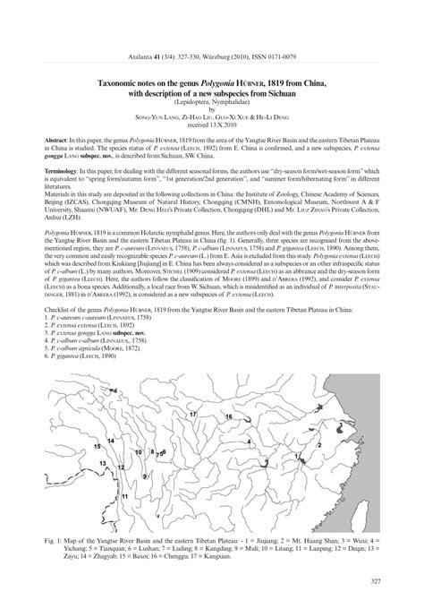 Pdf Taxonomic Notes On The Genus Polygonia Hübner 1819 From China