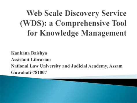 Web Scale Discovery Service Ppsx