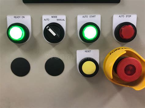 Close Up Of A Control Panel Of A Machine With A Red Light Stock Photo Image Of Board Circle