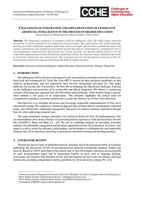 Pdf Challenges Of Integration And Implementation Of Generative