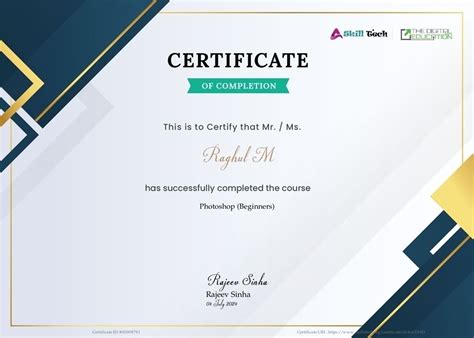 Raghul M On Linkedin Ive Successfully Completed The Photoshop Beginners Course From Skill Tech