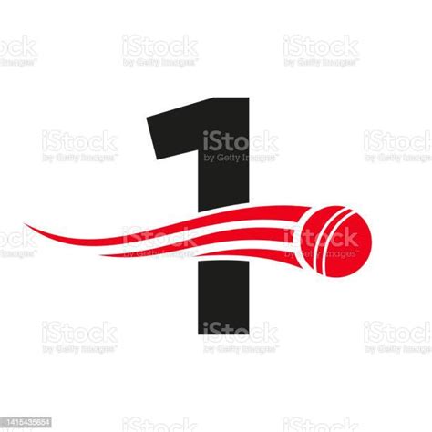 편지 1 크리켓 클럽 기호 벡터 템플릿에 대한 볼 아이콘과 크리켓 개념 크리켓 사인 경기 스포츠에 대한 스톡 벡터 아트 및 기타 이미지 경기 스포츠 경기장 경쟁