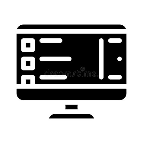software list of operating system glyph icon vector illustration stock