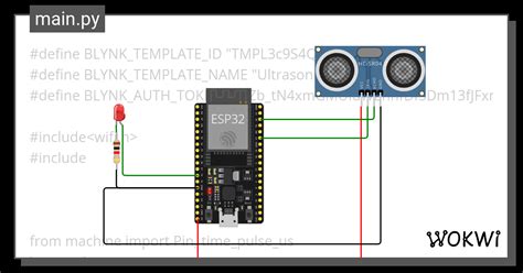 Ultrasonic And Led Wokwi Esp32 Stm32 Arduino Simulator