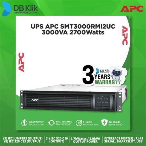 Jual UPS APC SMT3000RMI2UC 3000VA 2700Watts LCD RM 2U 230V SmartConnect Di Seller DBklik