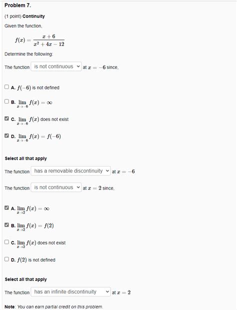 Solved Problem Point Continuity Given The Function Chegg