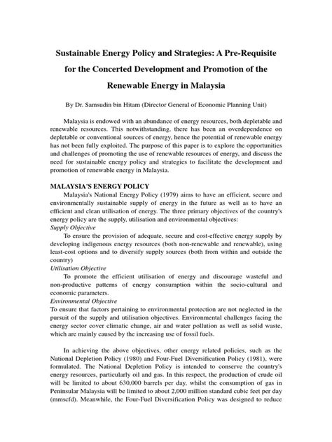 Sustainable Energy Policy And Strategies Pdf Renewable Energy Electricity Generation