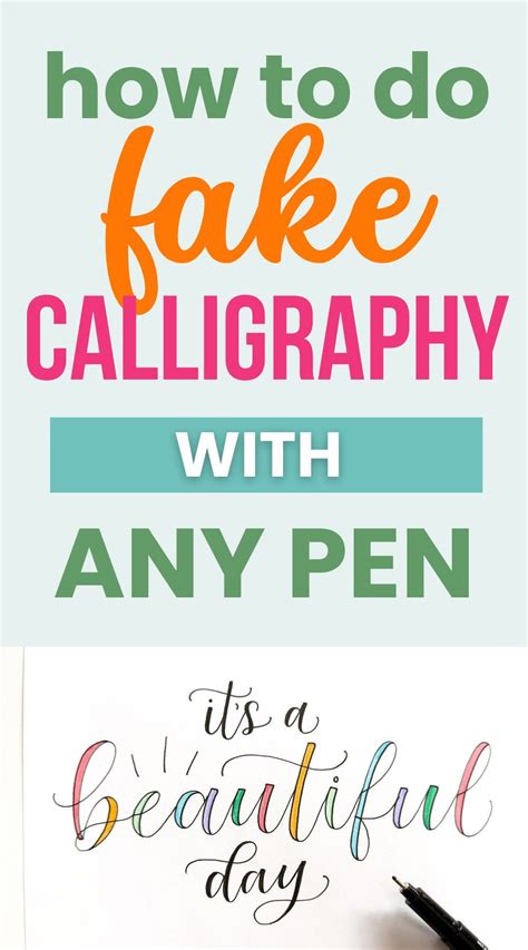 Write In A Calligraphy Style With Any Pen Faux Calligraphy Tutorial