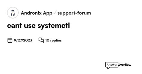Cant Use Systemctl Andronix App