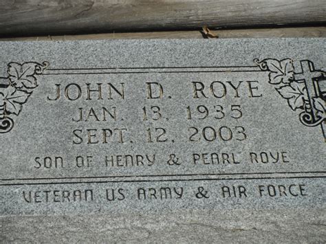 John David Roye 1935 2003 Find A Grave Memorial