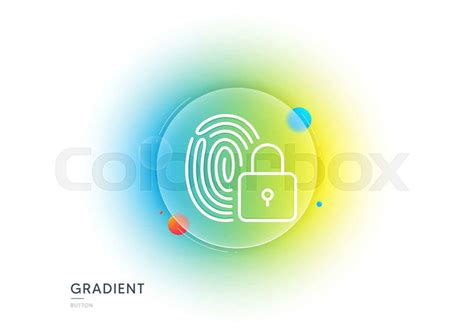 Lock Line Icon Gradient Blur Button With Glassmorphism Fin Colourbox