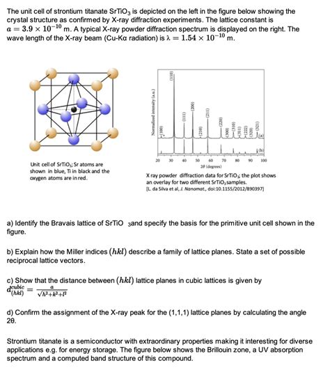 Solved Texts The Unit Cell Of Strontium Titanate Srtio3 Is Depicted On The Left In The Figure
