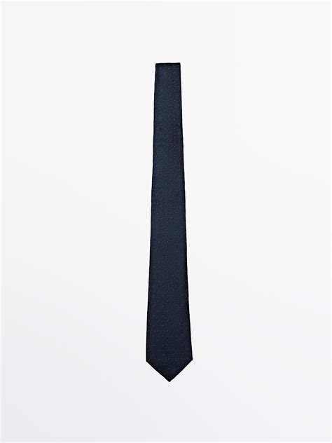 ربطة عنق بارزة الملمس حرير 100 · كحلي كستنائي · ملحقات Massimo Dutti