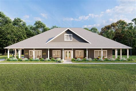 Plan 810017rbt One Story Country Farmhouse House Plan With Wrap Around