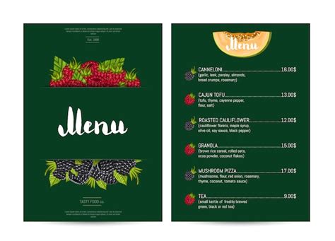 레스토랑 카페 메뉴 템플릿 디자인 벡터 프리미엄 벡터