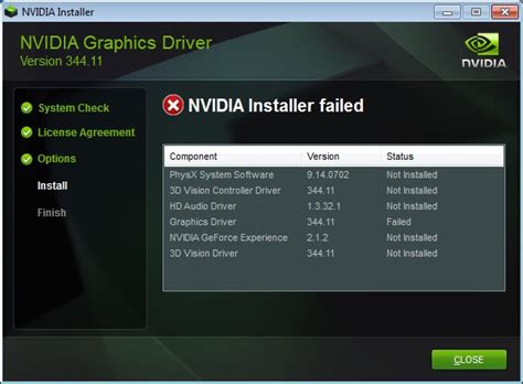 Installazione Del Driver Non Riuscita NVIDIA