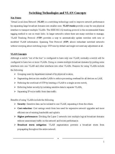 Switching Technologies And Vlan Concepts Pdf Computer Network Network Switch