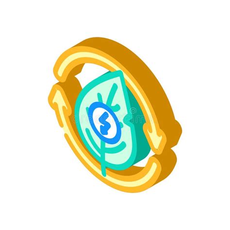 Conversion Biomass Energy Isometric Icon Vector Illustration Stock