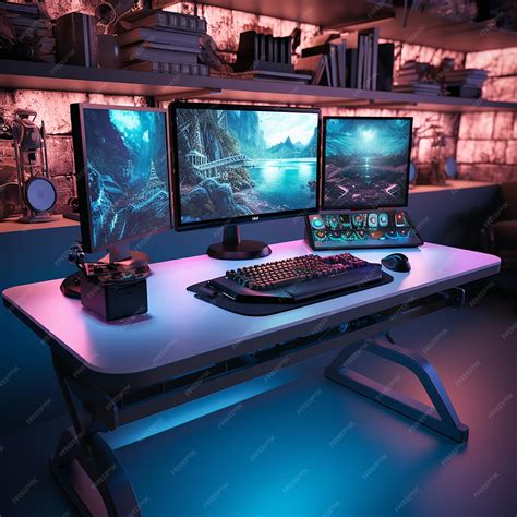 Premium Photo Desktop Is Only Display And Keyboard Mouse