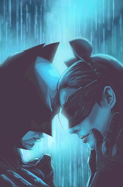 Batman And Catwoman Kissing In The Rain