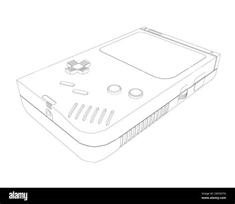A Portable Outline Game Console In Vector On A White Background Vector Illustration Of The