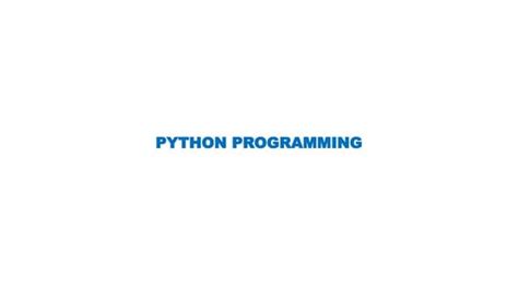 Presentation On Python Ppt