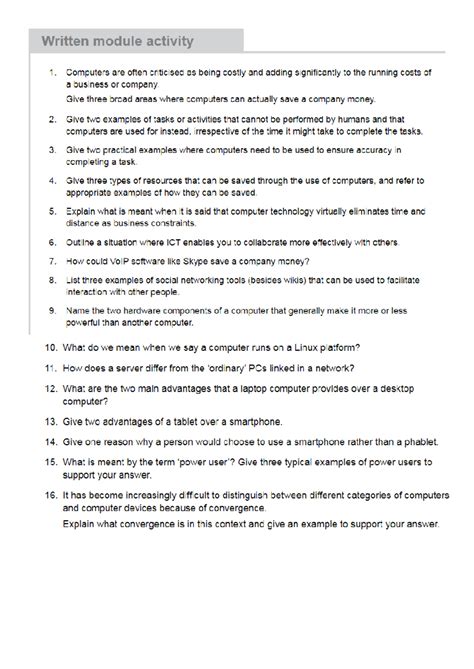 Module Module Activity Written Module Activity Computers Are Often Criticised As Being