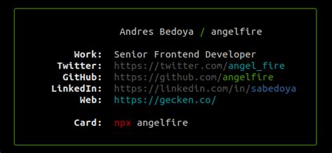 github angelfire npm card just a npm card
