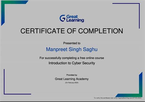 Manpreet Singh Saghu On Linkedin Greatlearning Cybersecurity