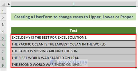 How To Use Excel VBA To Change The Case Of Text Examples