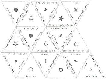 Adding Subtracting Polynomials Puzzle By Math Cat Store TPT