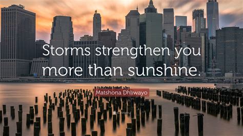 Matshona Dhliwayo Quote Storms Strengthen You More Than Sunshine