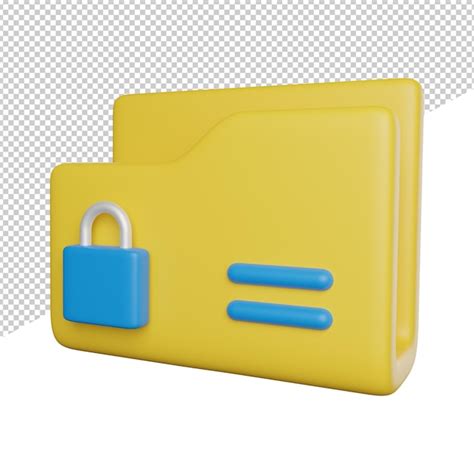 Premium Psd A Yellow Folder With A Padlock And A Padlock On It