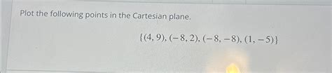 Solved Plot The Following Points In The Cartesian Chegg