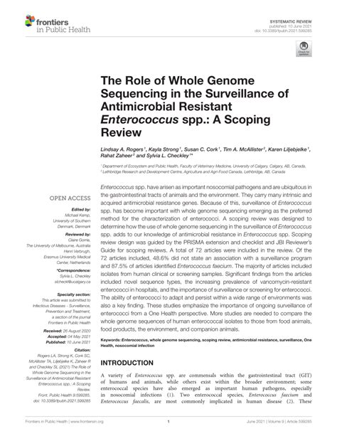 Pdf The Role Of Whole Genome Sequencing In The Surveillance Of Antimicrobial Resistant
