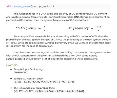 solved def random genome dna gc content this function