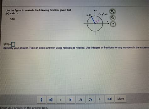 solved ay use the figure to evaluate the following function