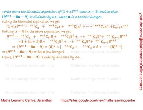 class 11 chapter 8 binomial theorem basic problems lecture 2 pdf