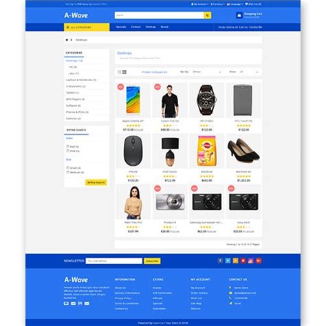 Opencart A Wave Opencart X Website Theme