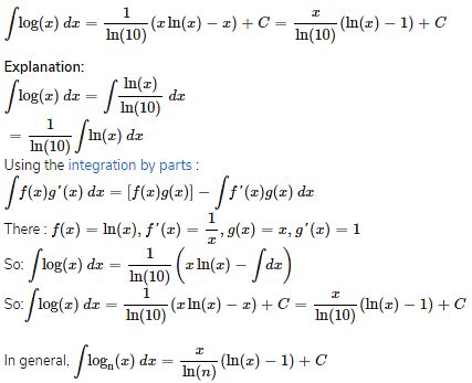 The Integration Of Log X DX EduRev CA Foundation Question