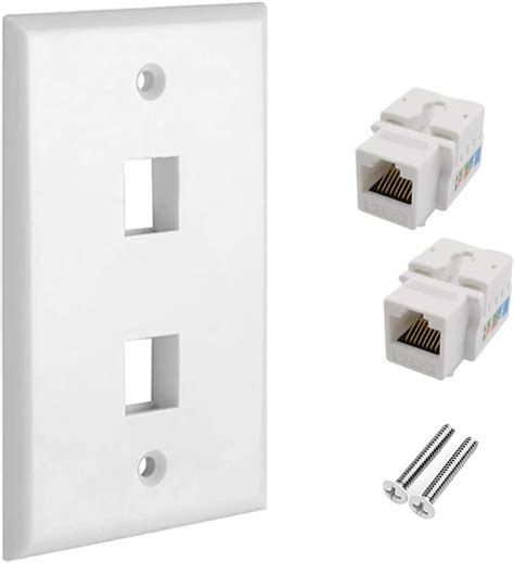 Ozxno Placa De Pared Ethernet Rj45 Cat 6 Paquete De 1 Placa Frontal De Acoplador En Línea De