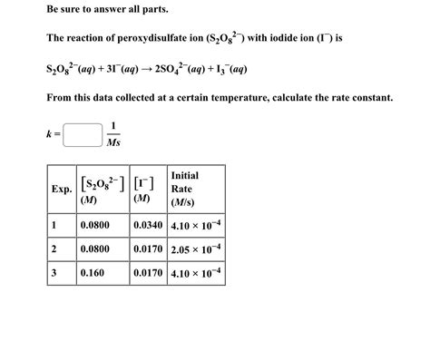 Solved Be Sure To Answer All Parts The Reaction Of Chegg
