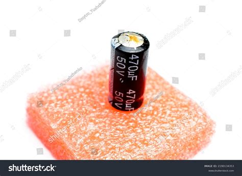 Electronic Capacitor Explosion Close Photo Background Stock Photo Shutterstock