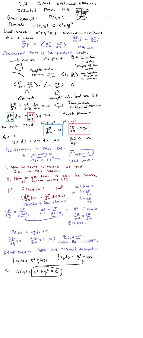 September 9 Exact Differential Equations Bu Elementary Differential Equations Section 2