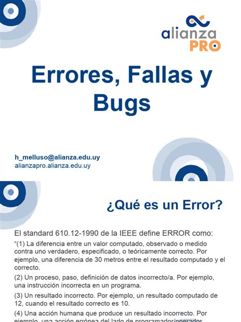 Bugs Errores Y Fallas Pdf Error De Programación Programa De