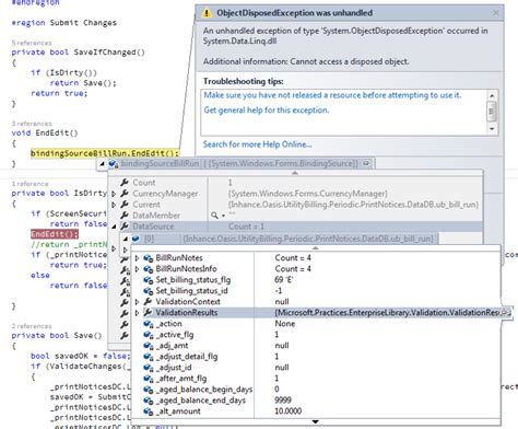 C Why Does Linq Bindingsource Throw Objectdisposedexception Stack