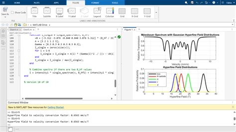 Matlab Octave Code For Simple Distributions Of Mossbauer Data Fitting